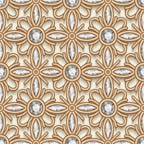 Santorini medallion diamond tiles seamless Vector Image