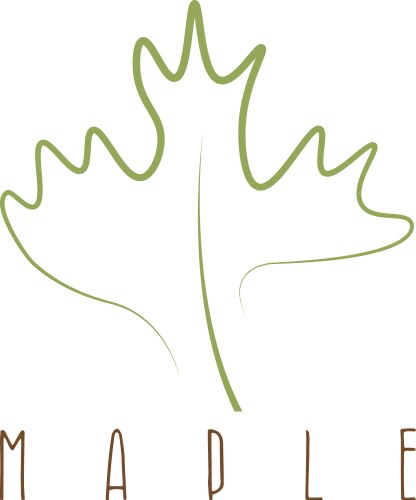 Maple leaf abstract outline design template Vector Image