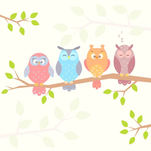 Two owls Royalty Free Vector Image - VectorStock