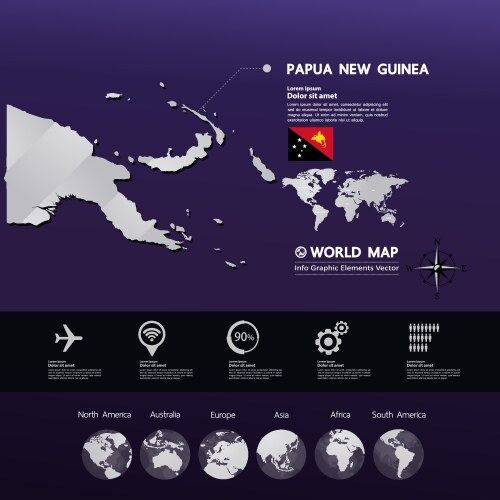 Map of papua new guinea Royalty Free Vector Image
