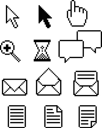 Click Cursor Hand Mouse Pixel Vector Images (over 2,600)