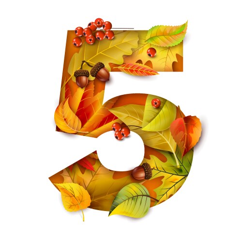 Autumn stylized alphabet letter n Royalty Free Vector Image