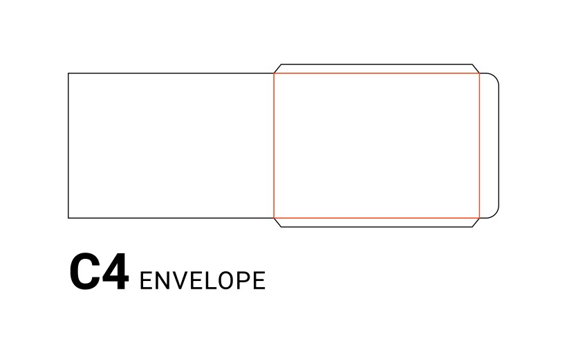 Envelope dl template for a4 a5 paper with cut Vector Image