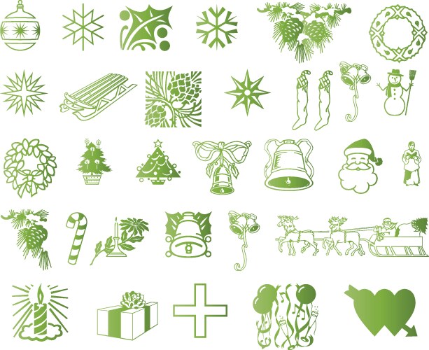 Set of christmas graphic elements and ornaments Vector Image