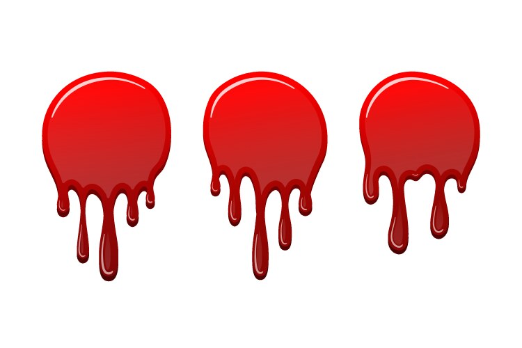 Blood drip 3d drop isolated white Royalty Free Vector Image