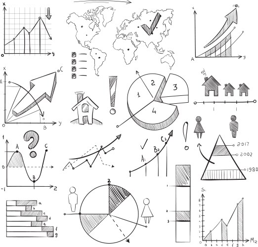 Hand drawn doodle school icons and symbols Vector Image