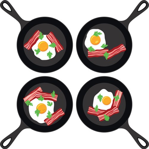 Fried eggs with bacon Royalty Free Vector Image