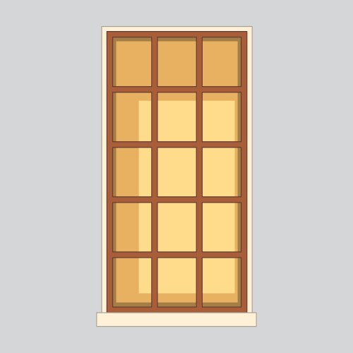 Traditional wooden window isolated Royalty Free Vector Image
