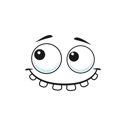 Strange Stupid Emoticon Showing Tongue Isolated Vector Image