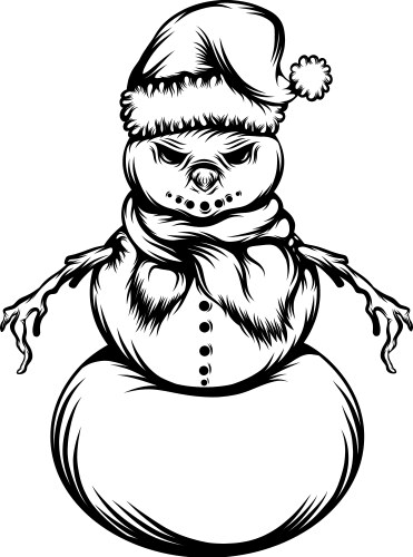 Scary snowman Royalty Free Vector Image - VectorStock