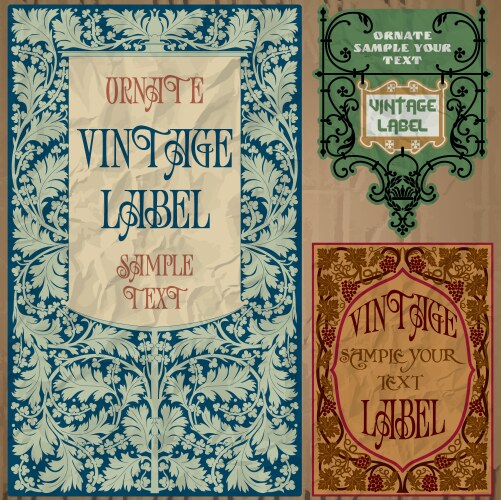 Set of 5 vintage labels layered Royalty Free Vector Image