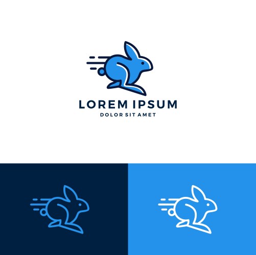 Jumping running rabbit hare logo Royalty Free Vector Image