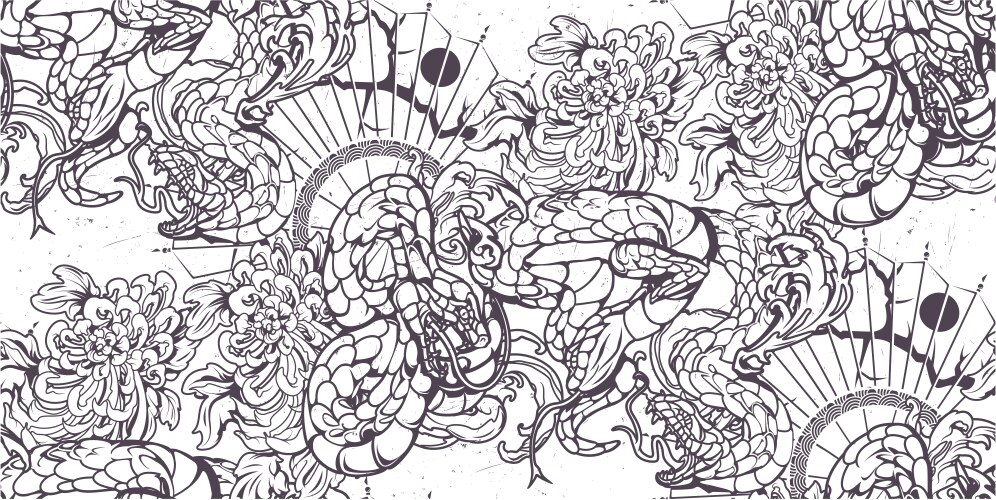 Japanese theme seamless pattern with koi carps Vector Image