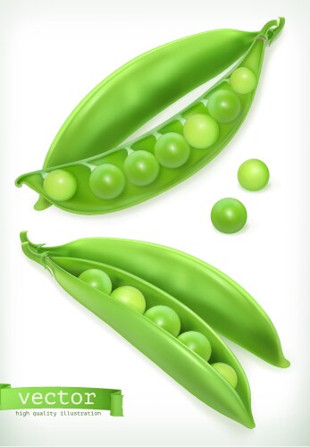 Green pea pod isolated on transparent background Vector Image