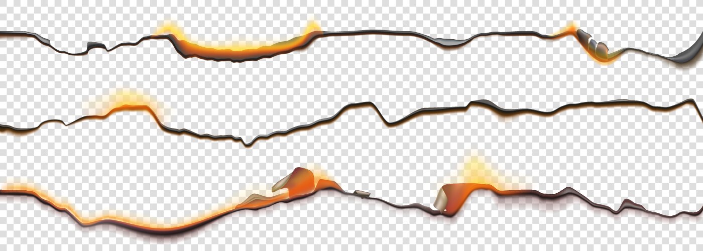 Burnt paper edges with fire and black ash Vector Image