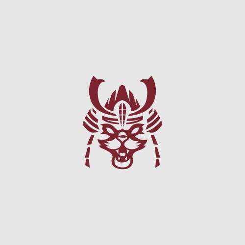 Samurai cat logo icon Royalty Free Vector Image