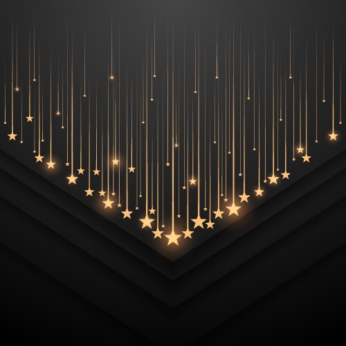 Shimmering golden particles meteor rain falling Vector Image