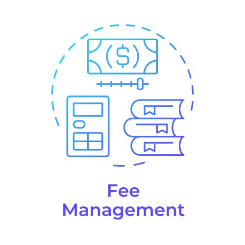 Fee management soft blue concept icon Royalty Free Vector