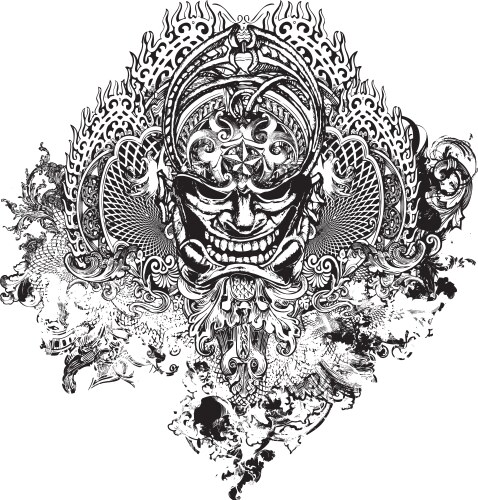 Mystic drawing with evil goddess Royalty Free Vector Image