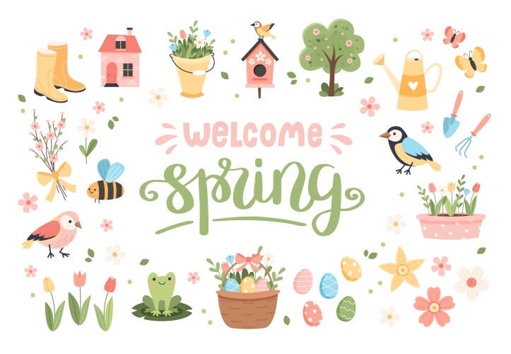 Floral spring design Royalty Free Vector Image