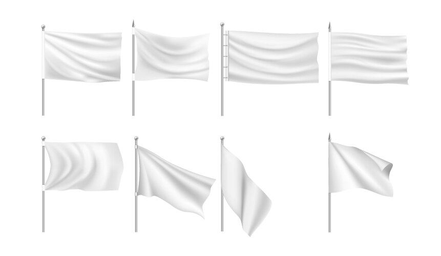 White textile banners blank fabric flag hanging Vector Image