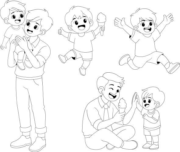 Cartoon Dad Black and White Vector Images (over 1,100)