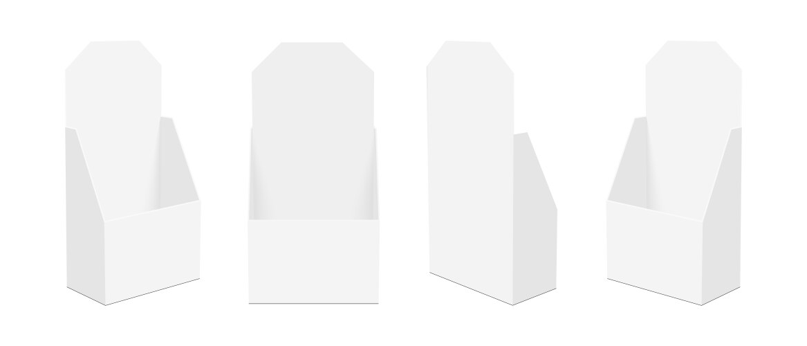 Blank pos display boxes mockups side view Vector Image