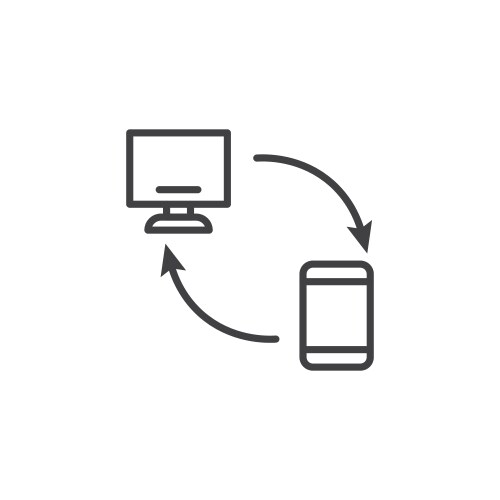 Remote access icon set on white background Vector Image