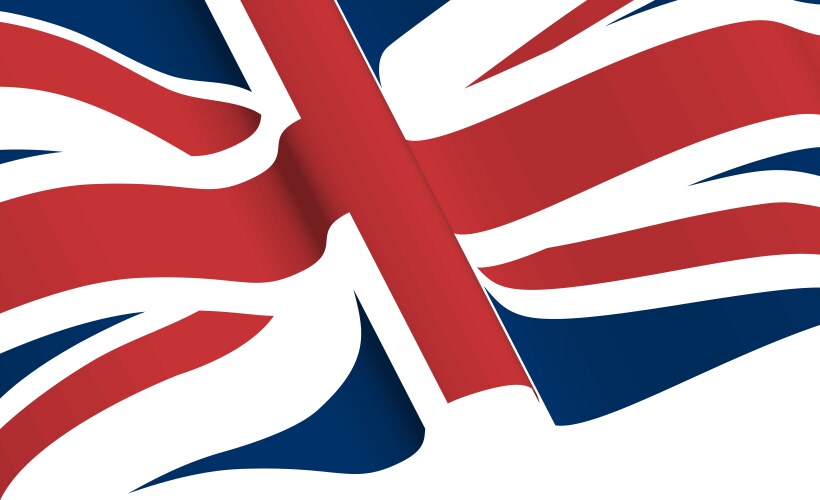 Uk - union jack flag flying Royalty Free Vector Image