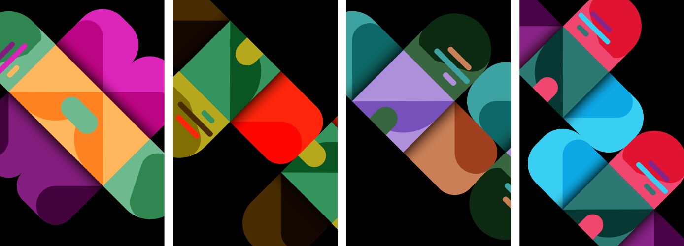 Balance movement geometric backgrounds poster Vector Image