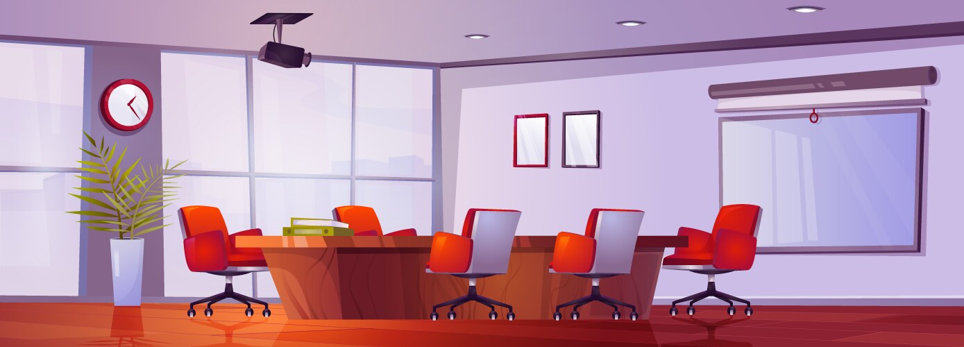 Office boardroom interior room training cartoon Vector Image