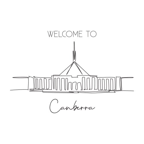 One single line drawing house of parliament Vector Image