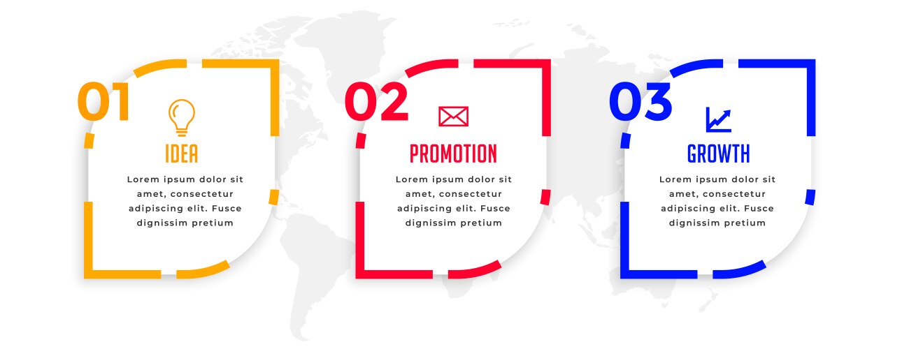 Three step infographic timeline diagram banner Vector Image