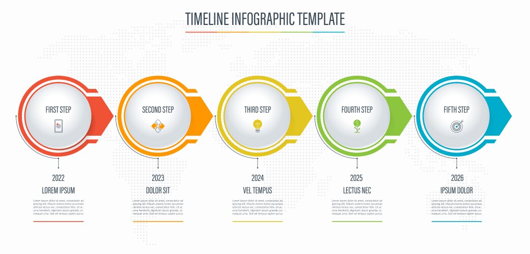 Infographic 5 steps timeline roadmap with circles Vector Image