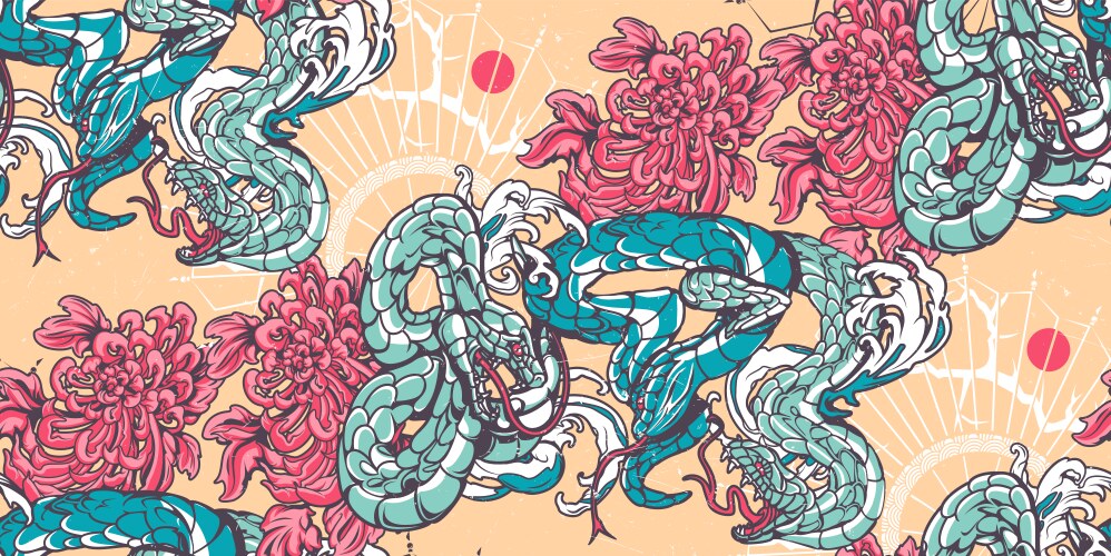 Japanese theme seamless pattern with koi carps Vector Image