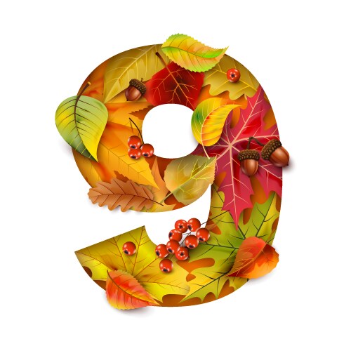 Autumn stylized alphabet letter e Royalty Free Vector Image