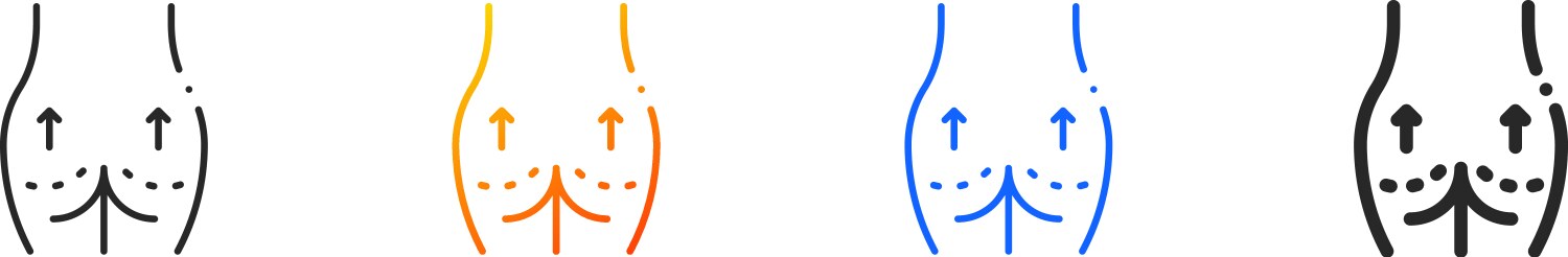 Cigar iconthin linear gradient blue stroke Vector Image