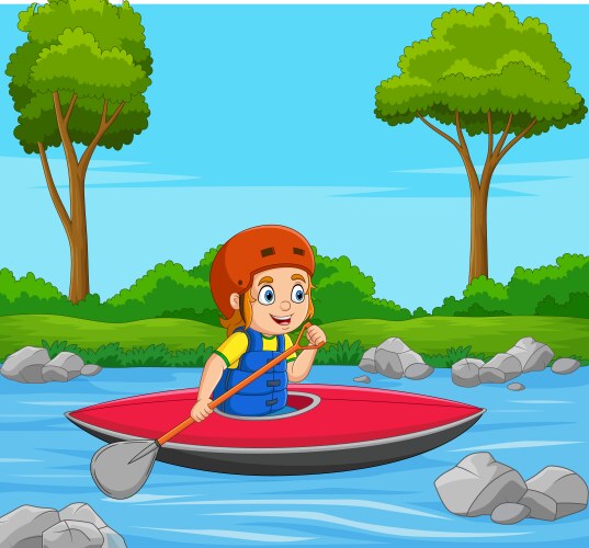 Cartoon little boy rides a jet ski Royalty Free Vector Image