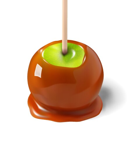 Realistic salted caramel composition Royalty Free Vector