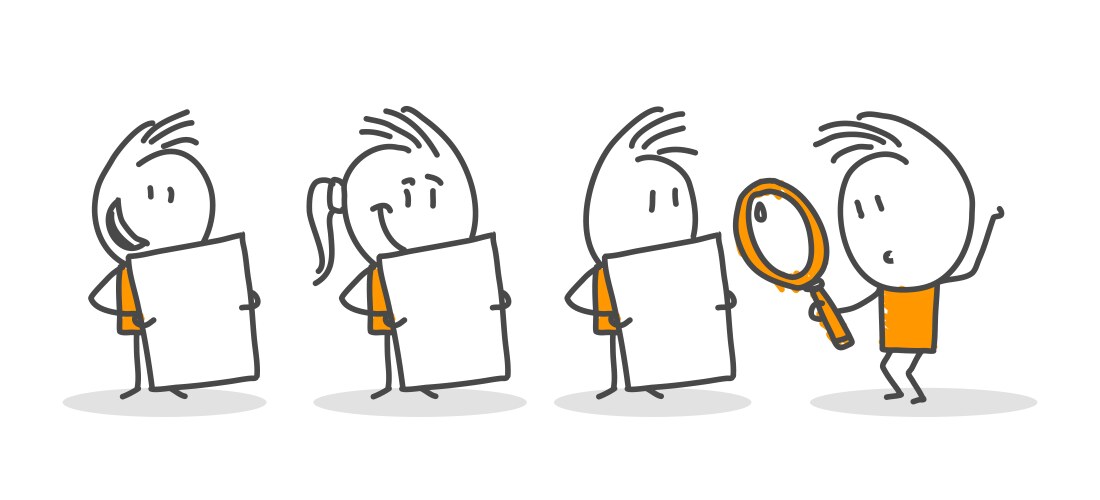 Stickman Magnifying Glass Vector Images (40)