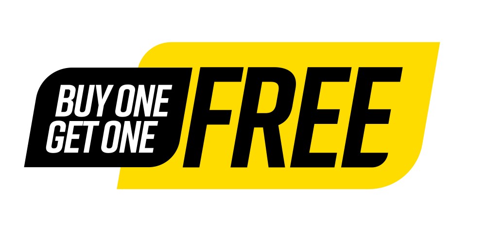 Buy one get free bogo template voucher Royalty Free Vector