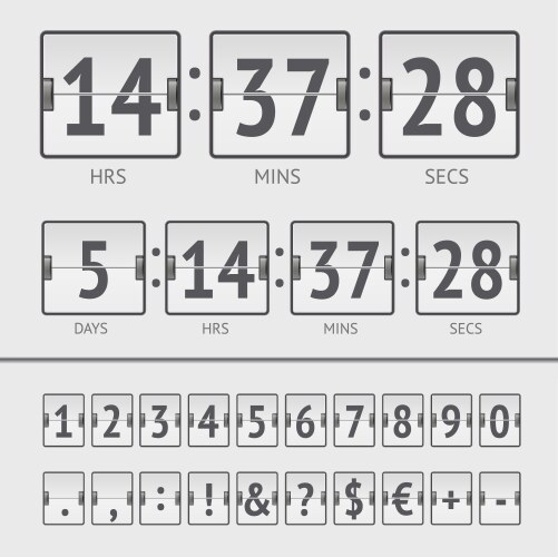 Mechanical scoreboard numbers Royalty Free Vector Image