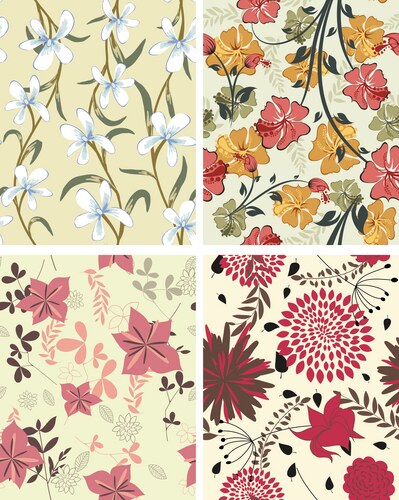 Abstract flowers seamless pattern floral Vector Image