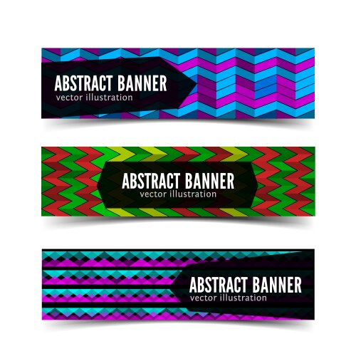 Simple three color banner headers set Royalty Free Vector