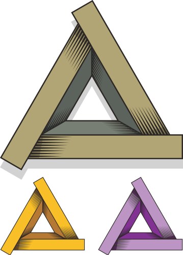 Impossible triangle Royalty Free Vector Image - VectorStock