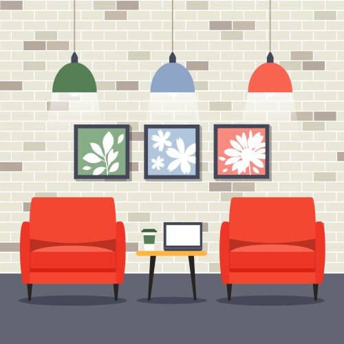 Living room realistic interior Royalty Free Vector Image