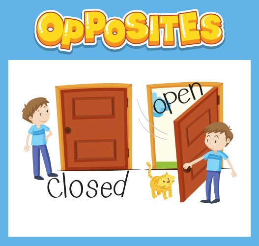 Opposite adjectives words with outside and inside Vector Image