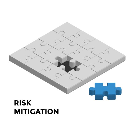 Risk mitigation development puzzle Royalty Free Vector Image