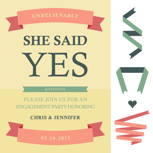 She said yes Royalty Free Vector Image - VectorStock