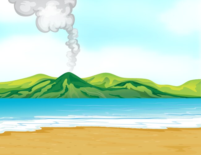 Volcano volcanic sea Vector Images & Graphics for Commercial Use ...